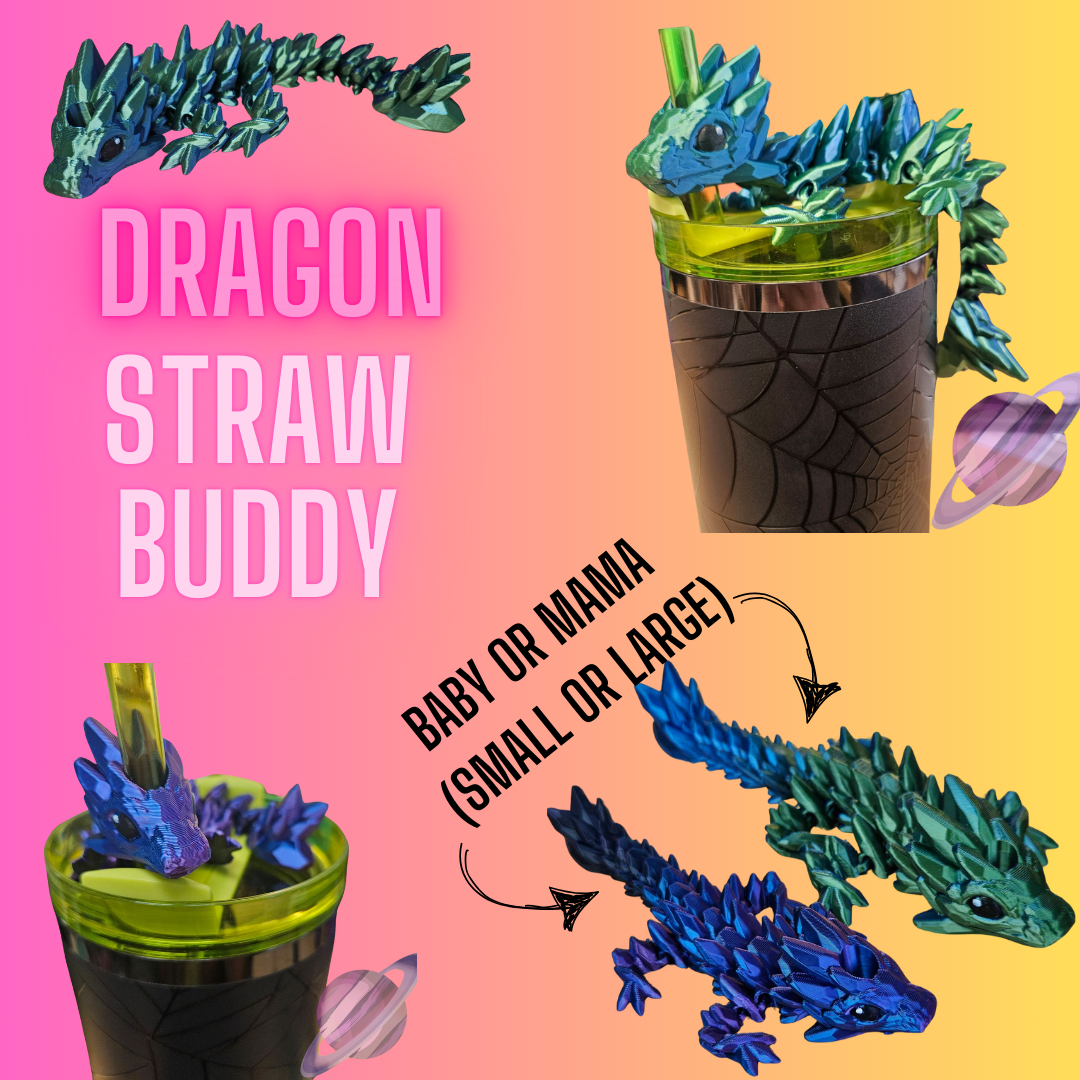 GEMSTONE DRAGON-3D PRINTED STRAW BUDDY – KTrip86Boutique